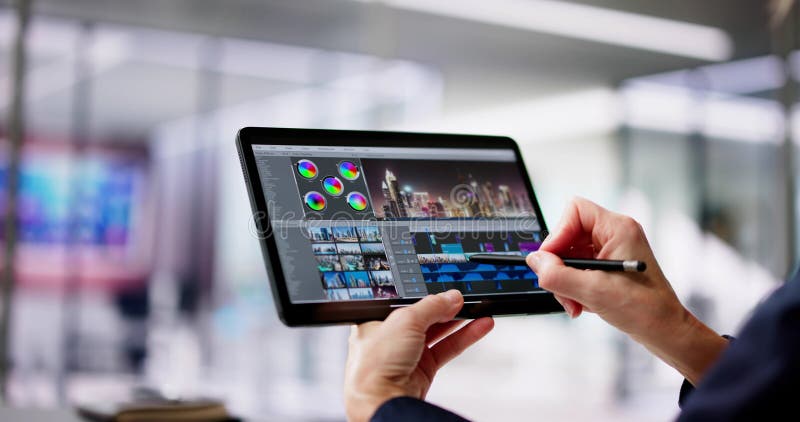 Video Editor or Designer Using Editing Software Tech Stock Image ...