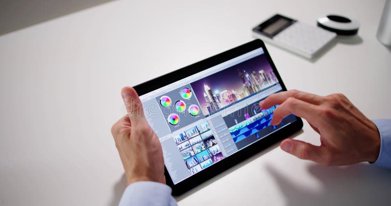 Video Editor or Designer Using Editing Software Tech Stock Photo ...