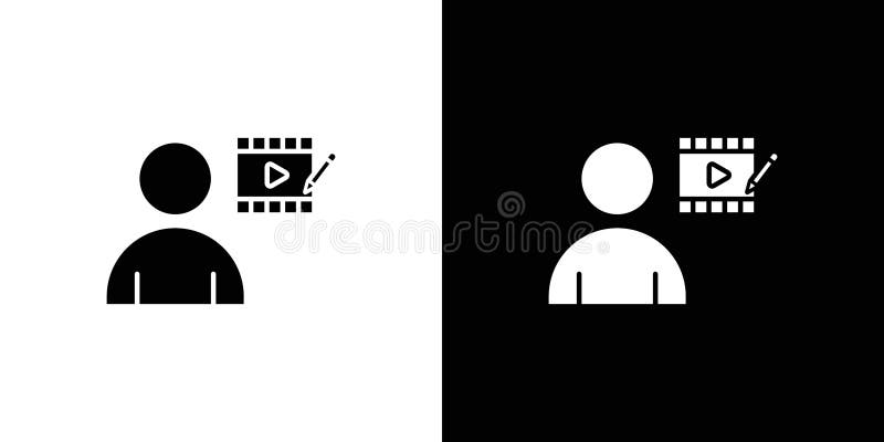Video Editor Icon Outline Sign Symbol Set Stock Vector - Illustration ...
