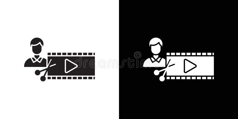 Video Editor Icon Vector Flat Thin Line Illustration Stock Illustration ...