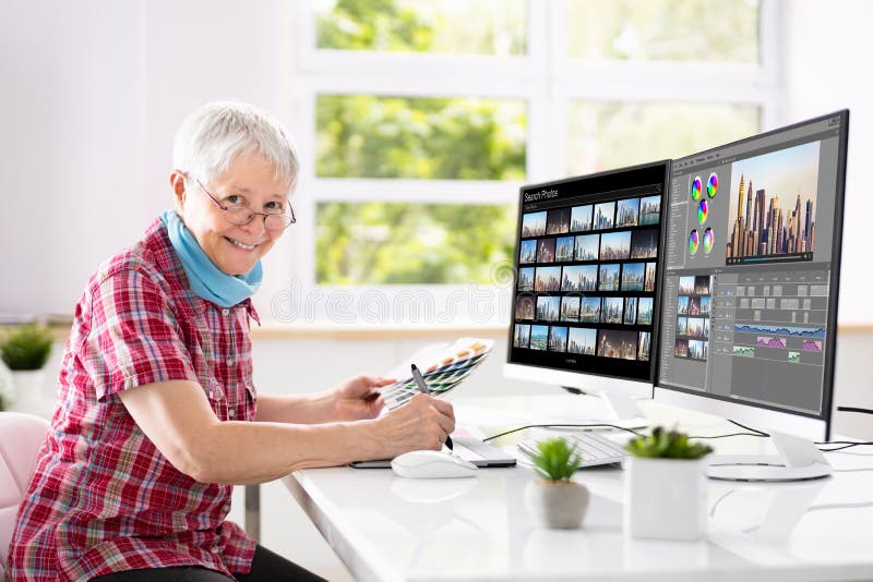 Video Editor Using Software for Edit Stock Image - Image of graphic ...