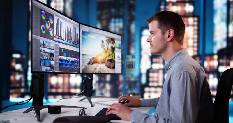 Video Editor Using Software for Edit Stock Image - Image of edit ...