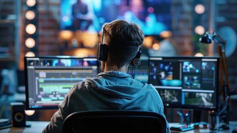 Video Editor Working on Project Stock Photo - Image of editor ...