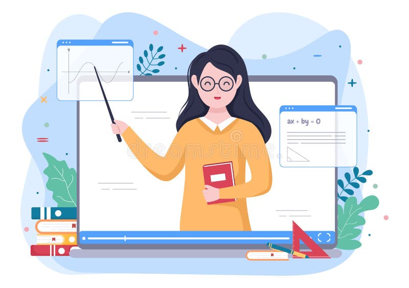 Content Creator Background Vector Illustration of Freelancer Blogger ...