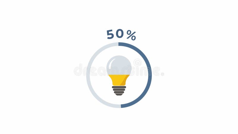 Loading Animation with a Light Bulb and Percentage Progress Stock ...