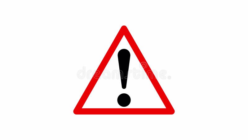 Animated Warning Sign with Pulsing Exclamation Mark Stock Video - Video ...