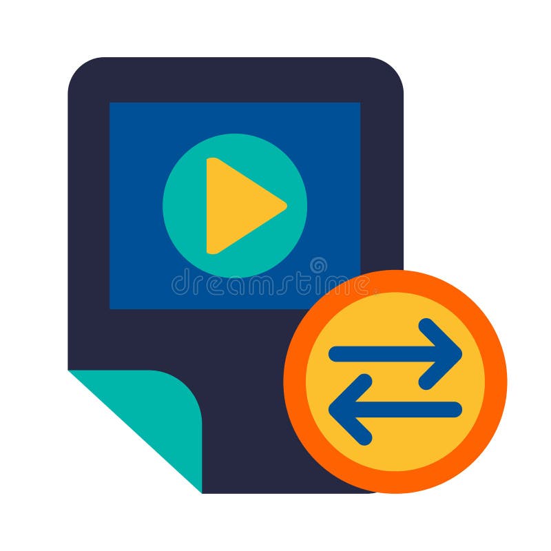 Video File Exchange Symbol Glyph Vector Illustration Stock Illustration ...