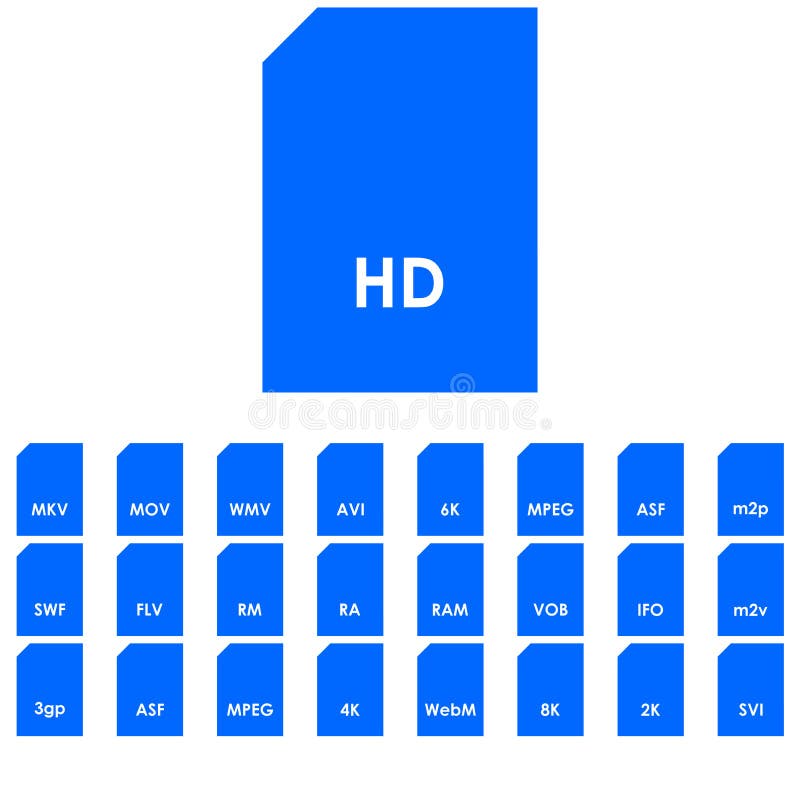 Video file format icon stock illustration. Illustration of document ...