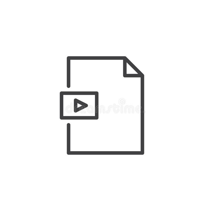 Video File Format Outline Icon Stock Vector - Illustration of pictogram ...