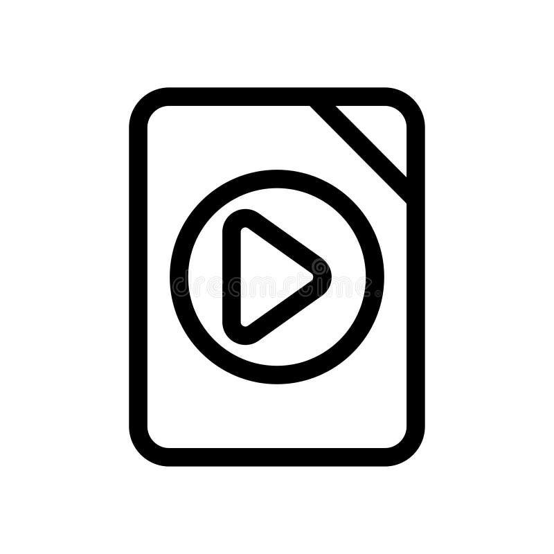 Video File Icon Set, Color Outline Style Stock Vector - Illustration of ...