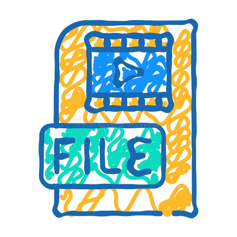 Video File Icon Doodle Illustration Stock Illustration - Illustration ...