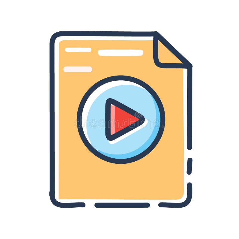 Video File Icon. Play Button Icon on a Document, Symbolizing a Video ...