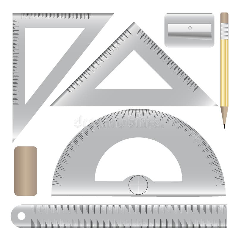 Set Office Stationery Math Supplies Stock Illustrations – 237 Set ...