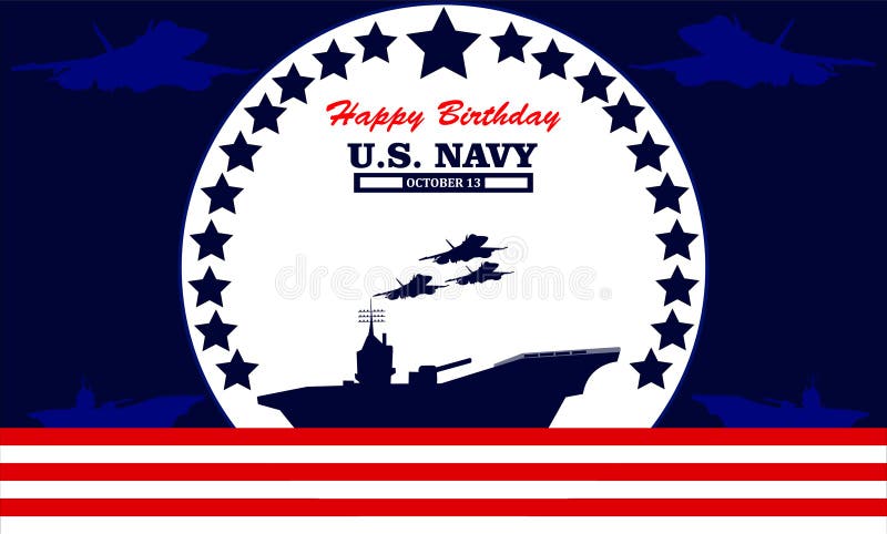 US NAVY Anniversary. Happy Birthday United States Navy Vector ...