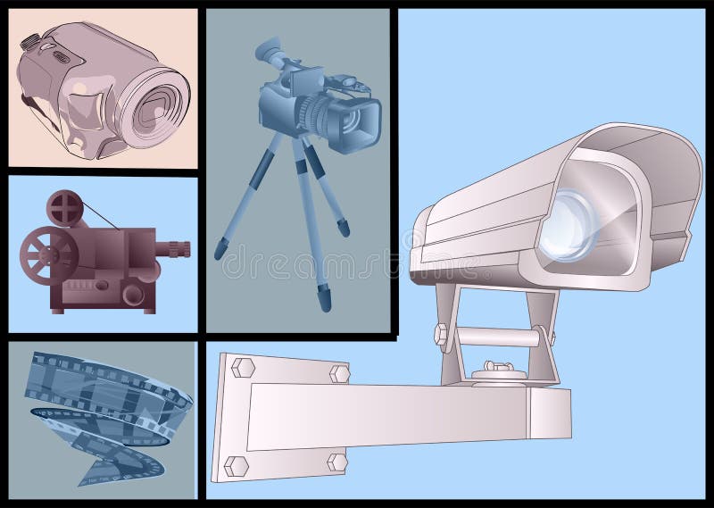 Video and films devices stock vector. Illustration of lens - 108675163