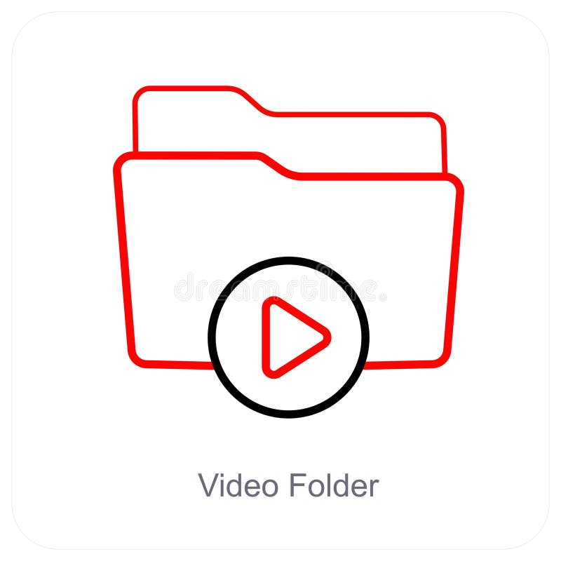 Video Folder and Folder Icon Concept Stock Vector - Illustration of ...