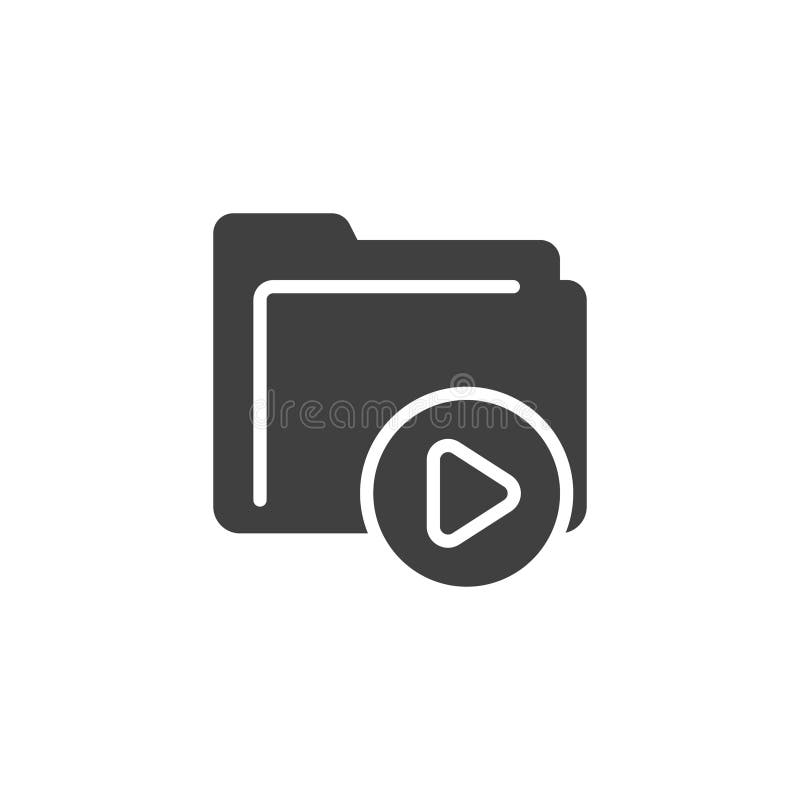 Video Folder Vector Outline Icon Design Illustration. Online Streaming ...