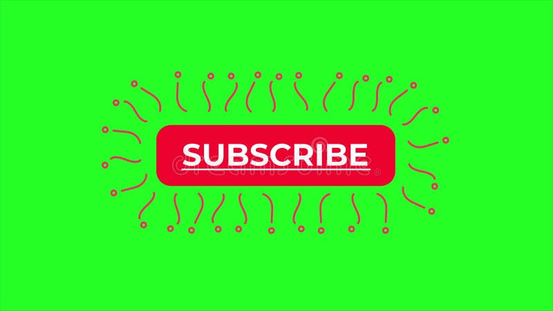Video Footage Red Subscribe Button in Square Shape, Green Screen Video ...