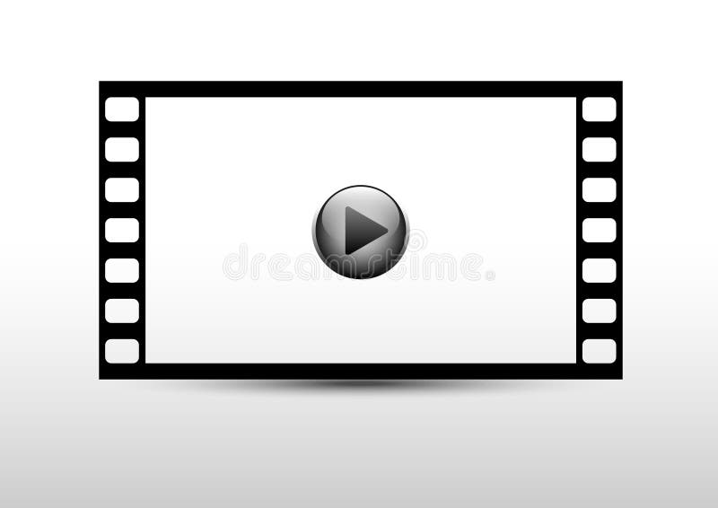 Video Frame Icons with Buttons Background 3d Effect Stock Vector ...