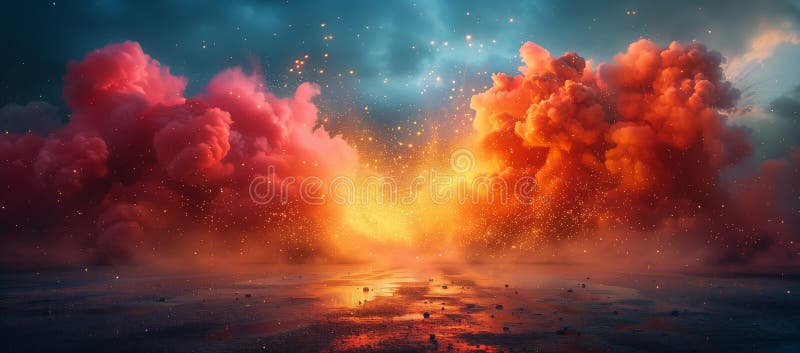 A Video Frame Shows a Stunning Explosion with Vibrant Colors in an ...