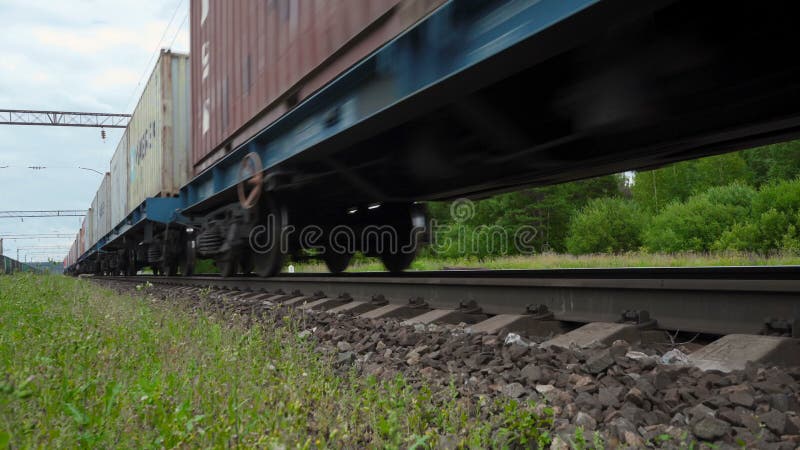 Footage of Freight Train Moving through the Station Stock Footage ...