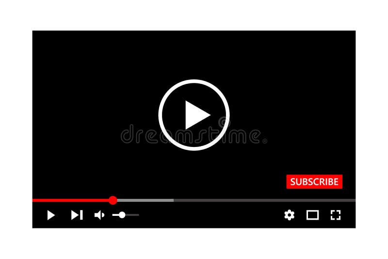 Full Frame Video Player Elements for Channel Wireframe. Video Player ...