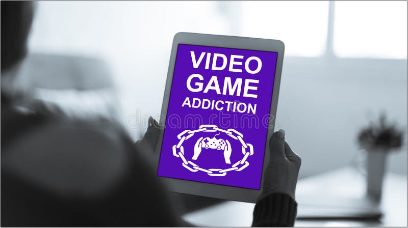 Video Game Addiction Concept on a Tablet Stock Image - Image of video ...