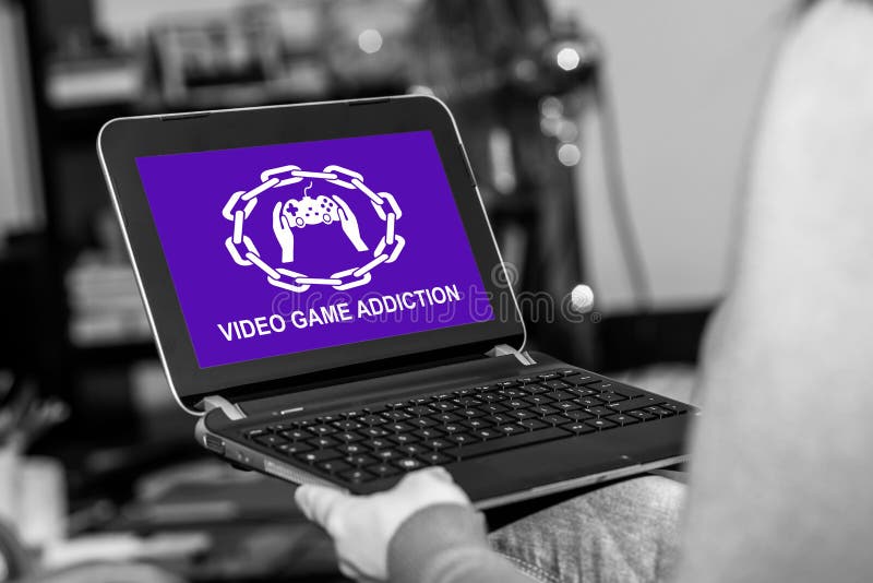 Video Game Addiction Concept on a Tablet Stock Image - Image of digital ...