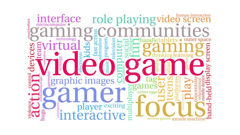 Video Game Animated Word Cloud Stock Footage - Video of hand, glitches ...