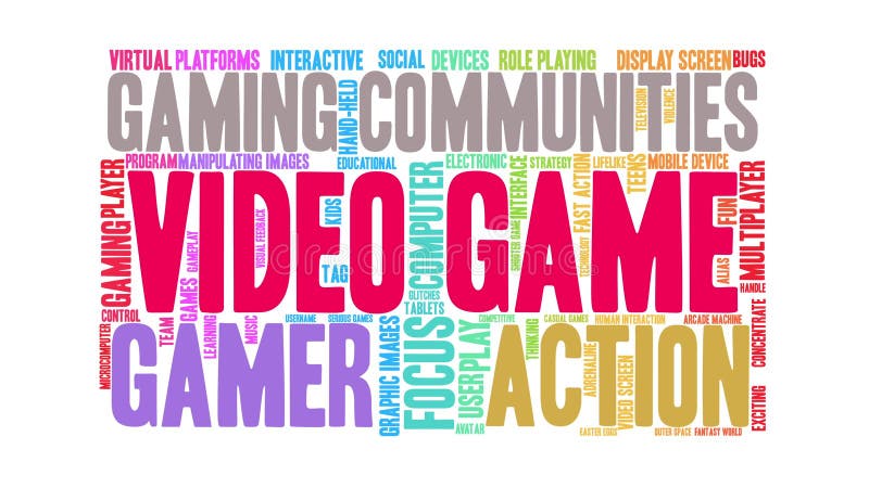Video Game Animated Word Cloud Stock Video - Video of addiction ...