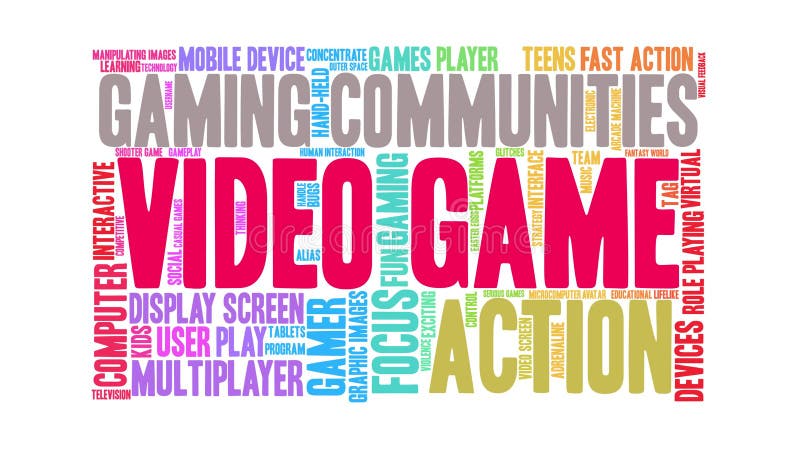 Video Game Animated Word Cloud Stock Video - Video of action ...