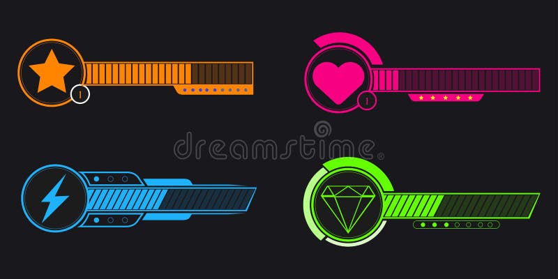 Video game bars stock vector. Illustration of game, isolated - 86043181