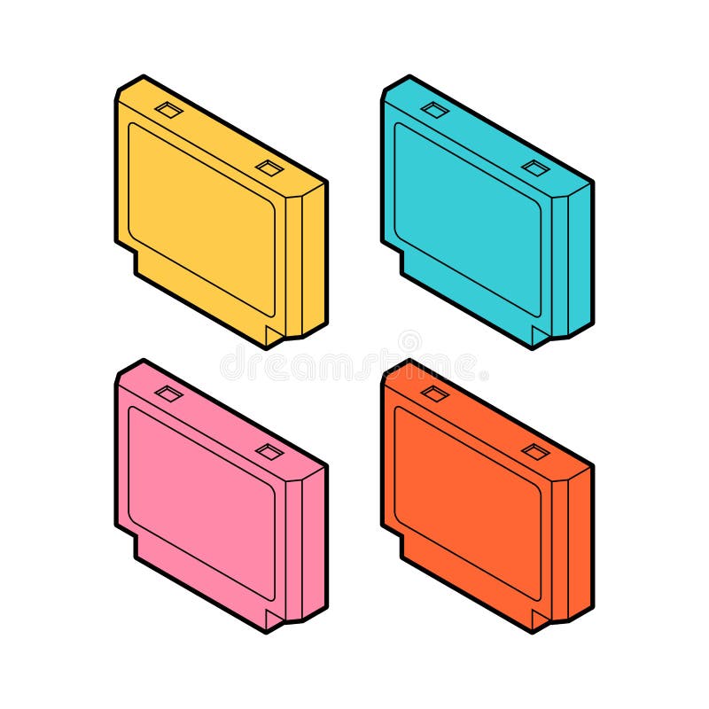 Video Game Cartridge Set. Retro TV Game 8bit Stock Vector ...