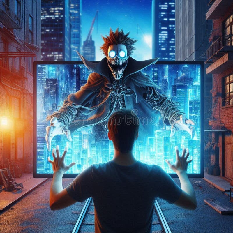 A Video Game Character Breaking Free from the Screen into the Real ...