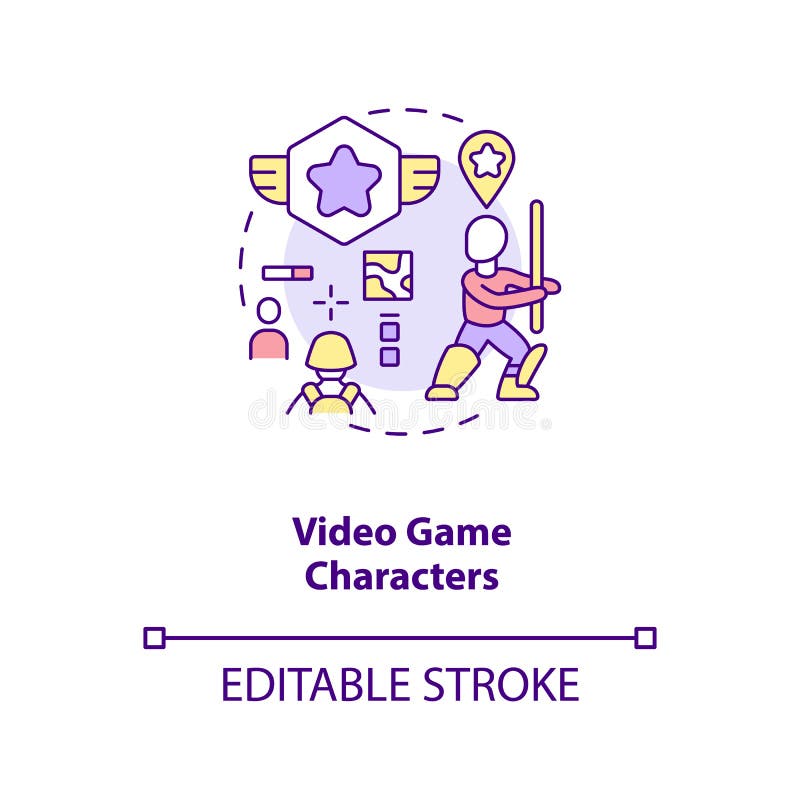 Video Game Characters Concept Icon Stock Illustration - Illustration of ...