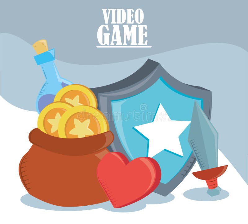 Video game card stock vector. Illustration of drawing - 221504959