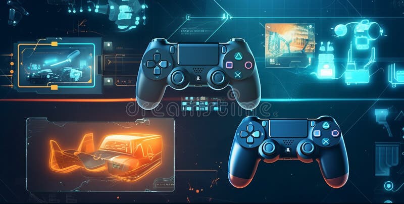Video Game Concept Horizontal Banner, Generative AI Stock Illustration ...