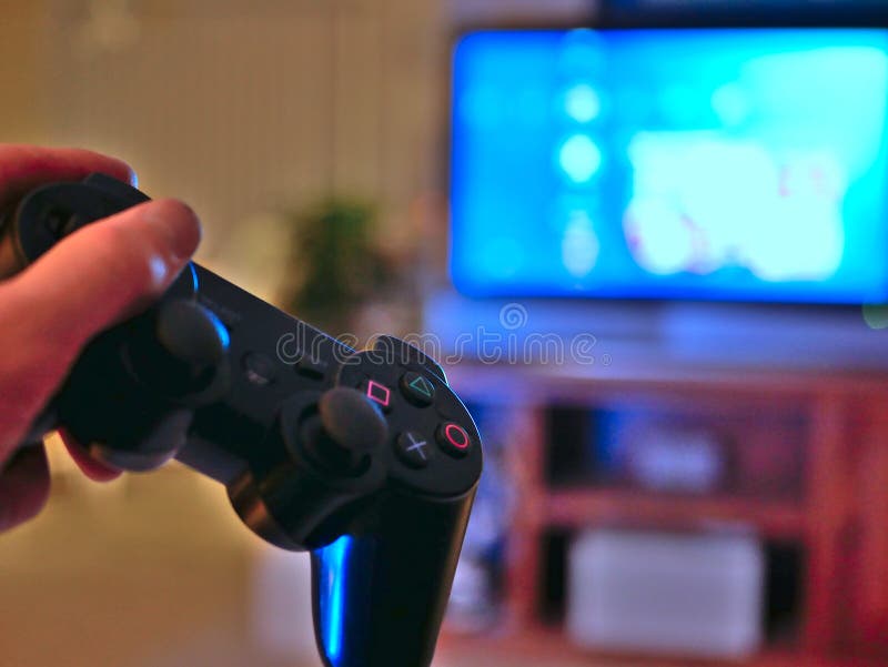 Video Game Console Controller for Gaming Held in Gamers Hands. Stock ...