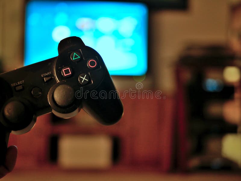 Video Game Console Controller for Gaming Held in Gamers Hands. Stock ...