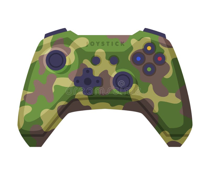 Video Game Console Controller in Military Colors, Joystick of Modern ...