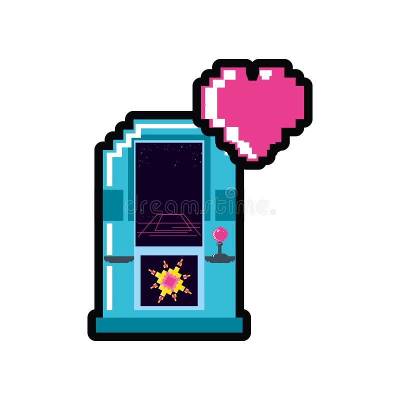 Video Game Console with Pixelated Heart Stock Illustration ...