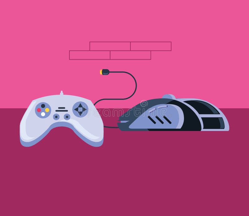 Video Game Control with Computer Mouse Stock Illustration ...