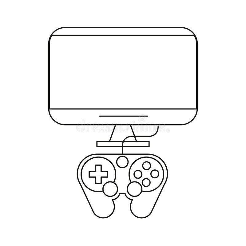 Video Game Control with Display Handle Icon Stock Vector - Illustration ...