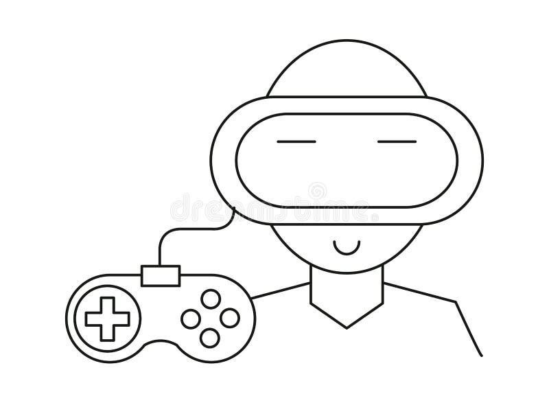 Video Game Control Handle with Gamer Character Stock Vector ...