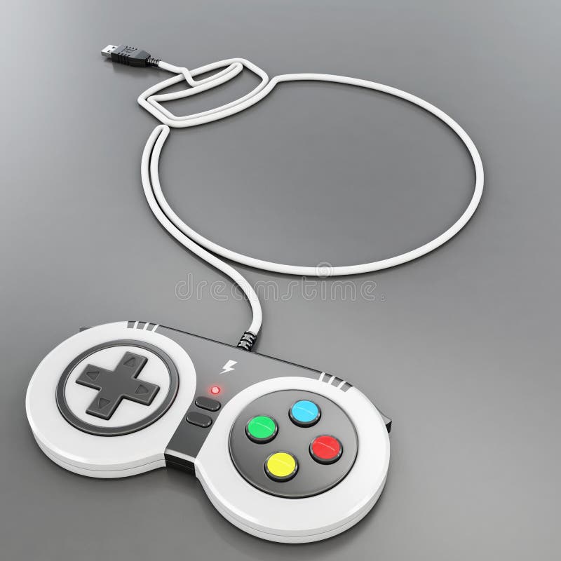 Video Game Controler with Wire Shaping a Bomb Stock Illustration ...