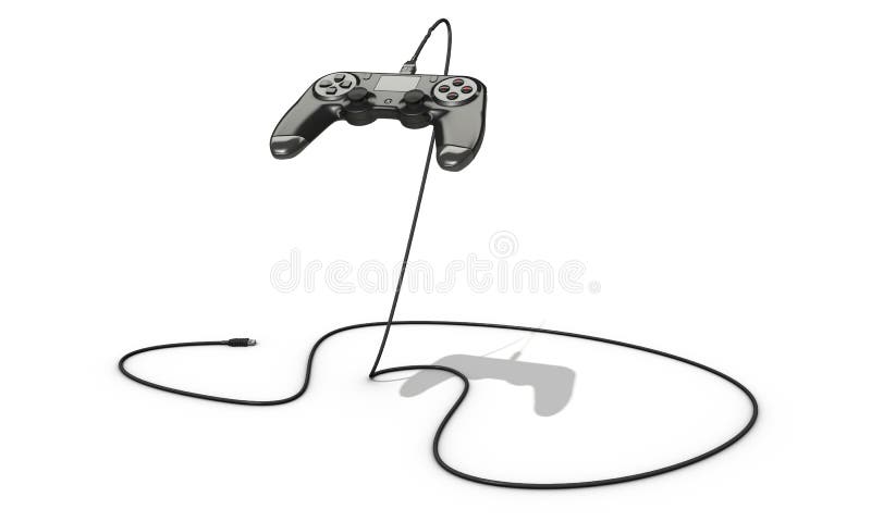Video Game Controller and Cable Shaping a Snake Stock Illustration ...