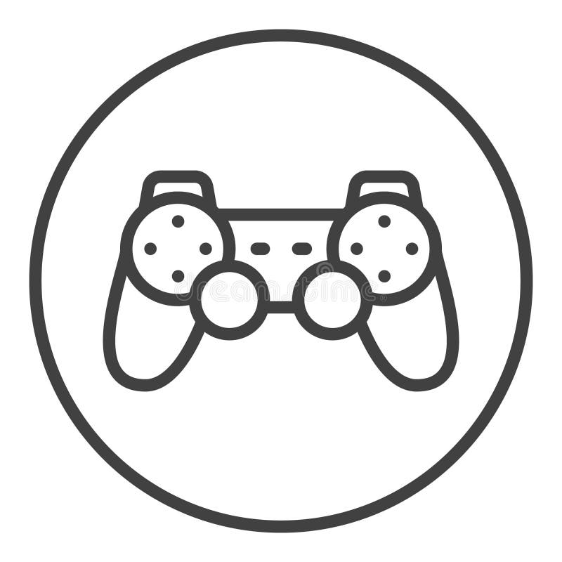 Video Game Controller in Circle Vector Joypad Linear Icon or Symbol ...