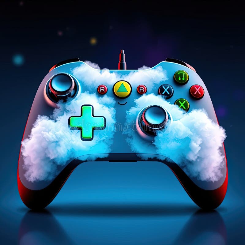 Dream Gaming Controller with Cloud Accents Stock Illustration ...