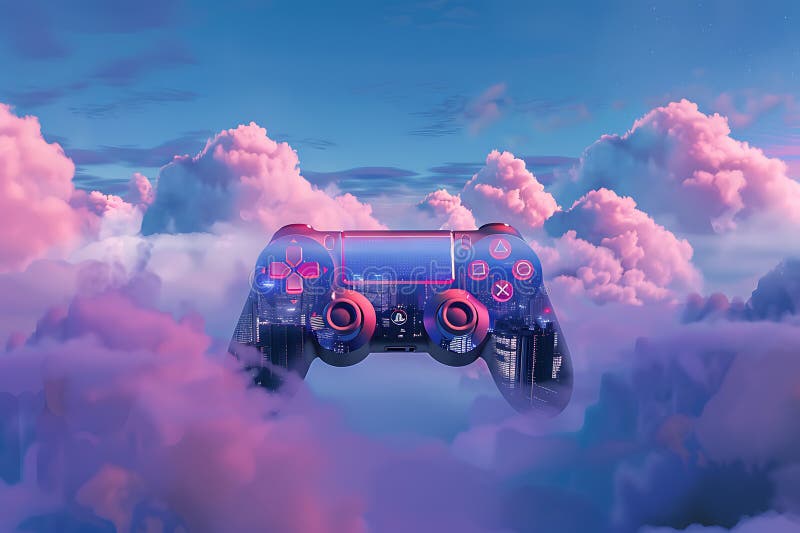 Video Game Controller Floating in the Clouds Stock Photo - Image of ...