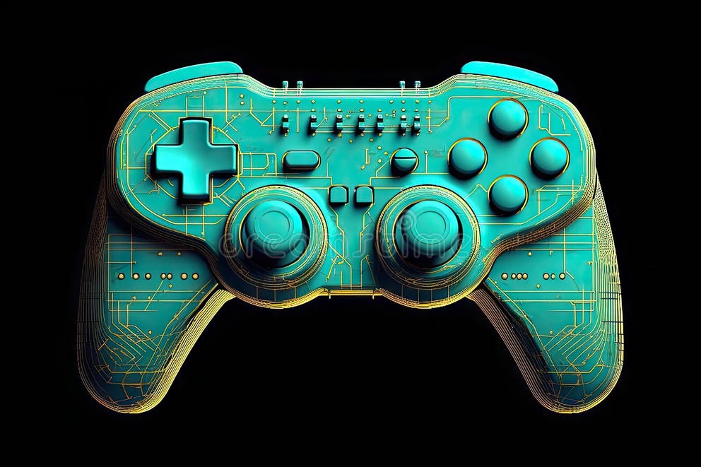 Video Game Controller, Gamepad, Art Illustration Stock Image - Image of ...